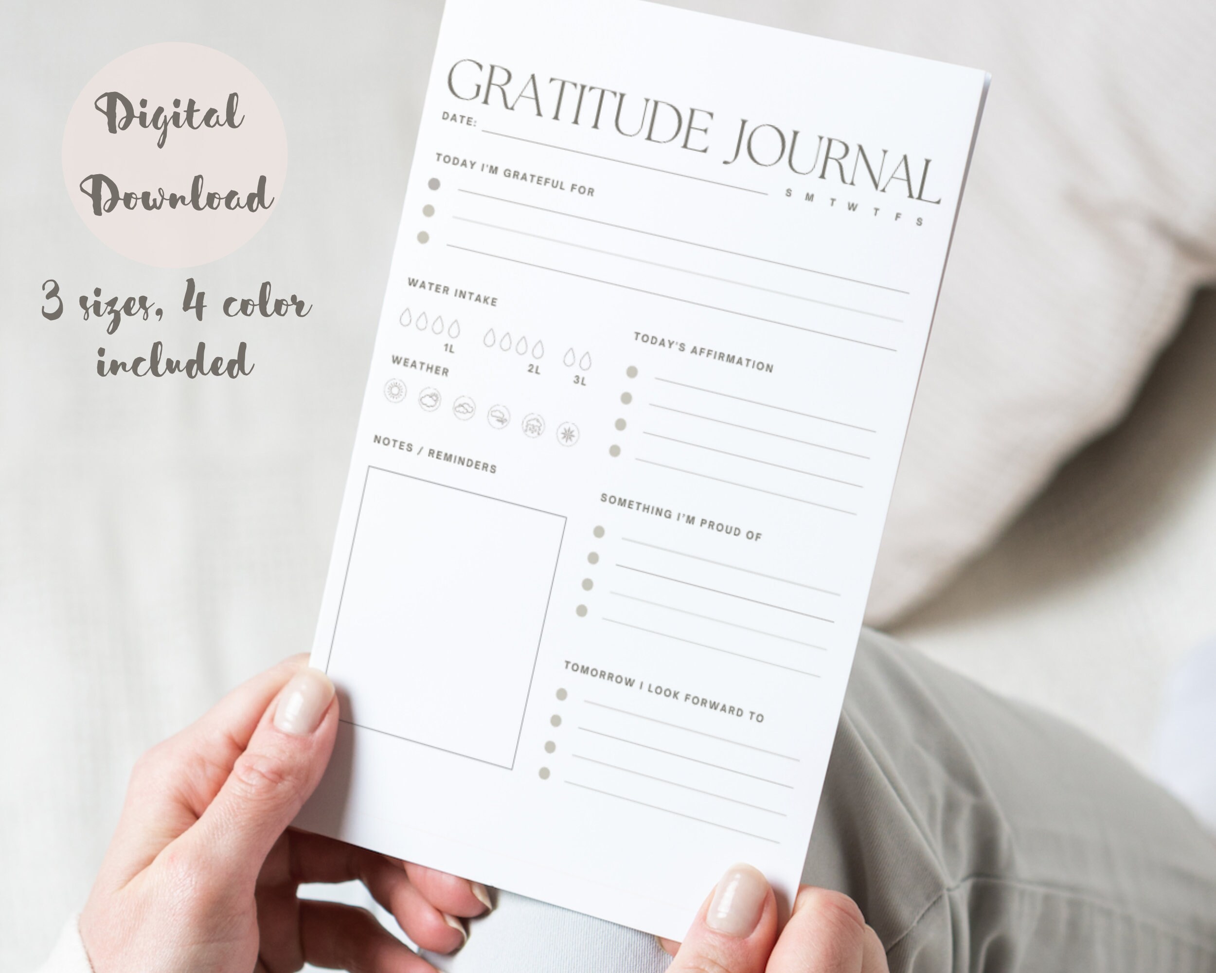 Printable Gratitude Journal Daily Gratitude Pages Daily - Etsy