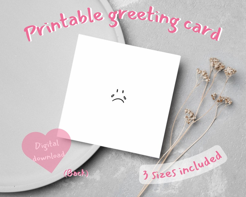 I'm Sorry Card, Printable Sincere Apology Card, Sad Cute Feeling Guilty ...