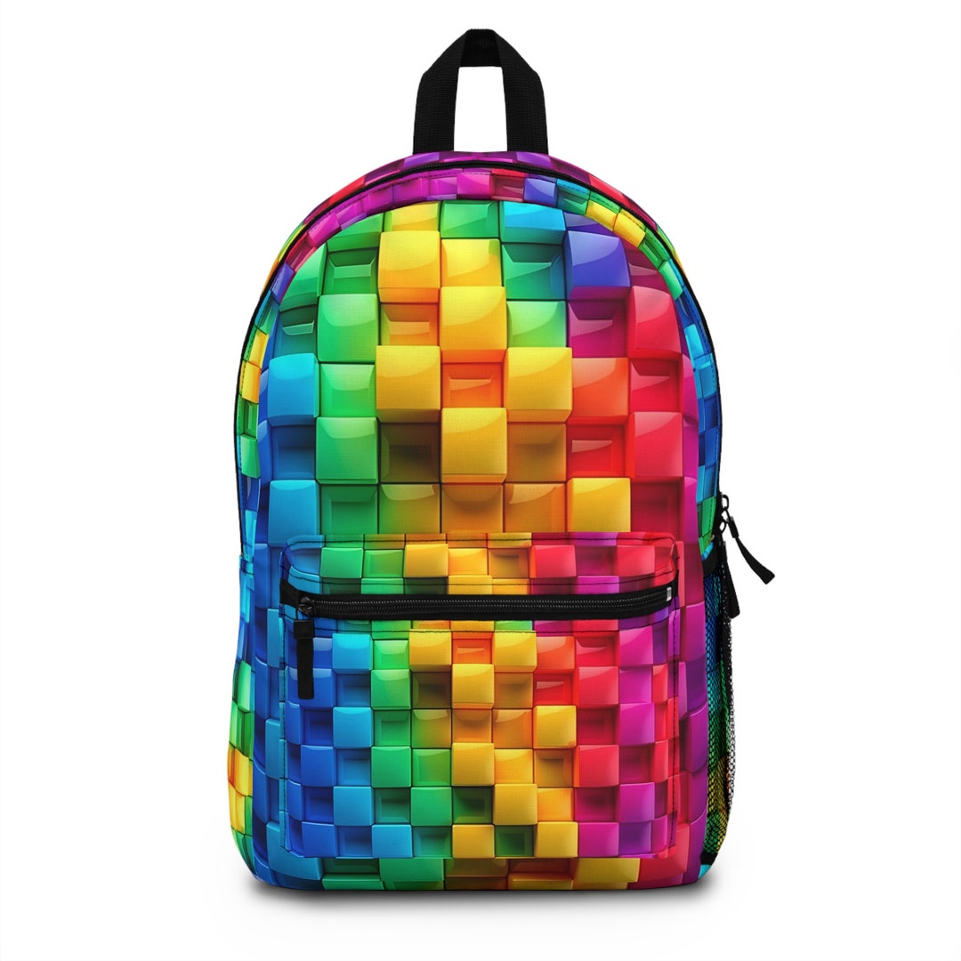 Backpack, Pride Backpack, Rainbow Backpack, Pixelated Rainbow, Custom ...