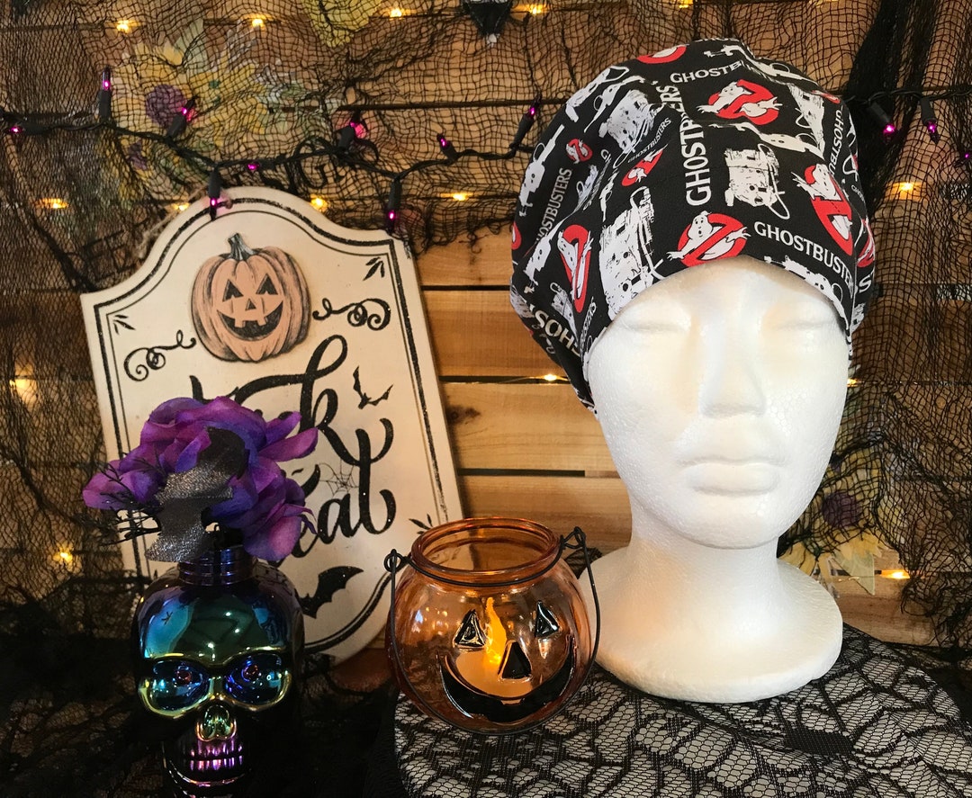 Ghostbusters Scrub Cap Halloween Surgical Cap. Womens Scrub Cap. Euro ...