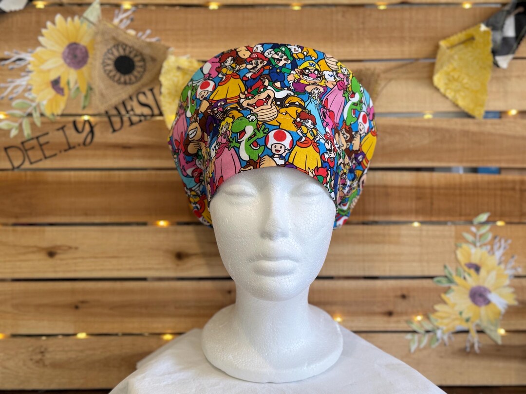 Video Game Scrub Cap! Adorable Character Cap! Super Mario Scrub Cap ...
