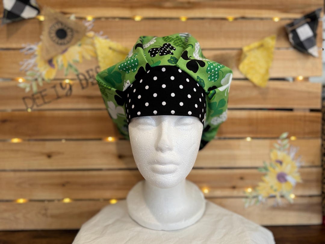 St. Patrick’s Day Shamrock Scrub Hat! Luck of the Irish! Womens Scrub ...