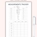 Printable Body Measurements Tracker - Etsy