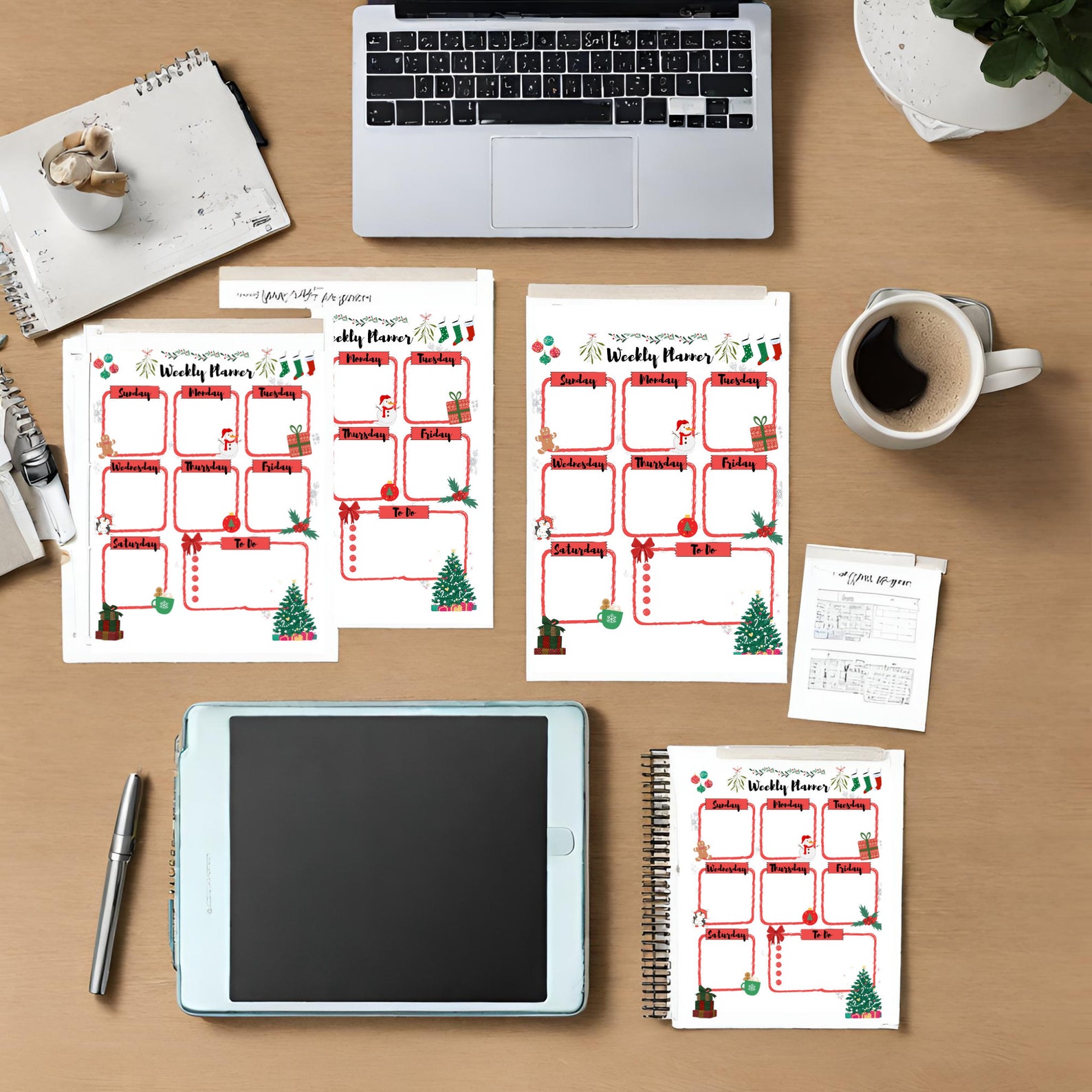 Christmas-themed Printable Weekly Planner - Etsy