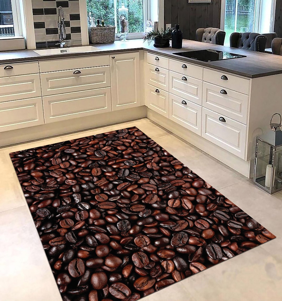 Coffee Bean Rug, Kitchen Area Rug, Coffee Corner Decor, Home Decor Rug ...