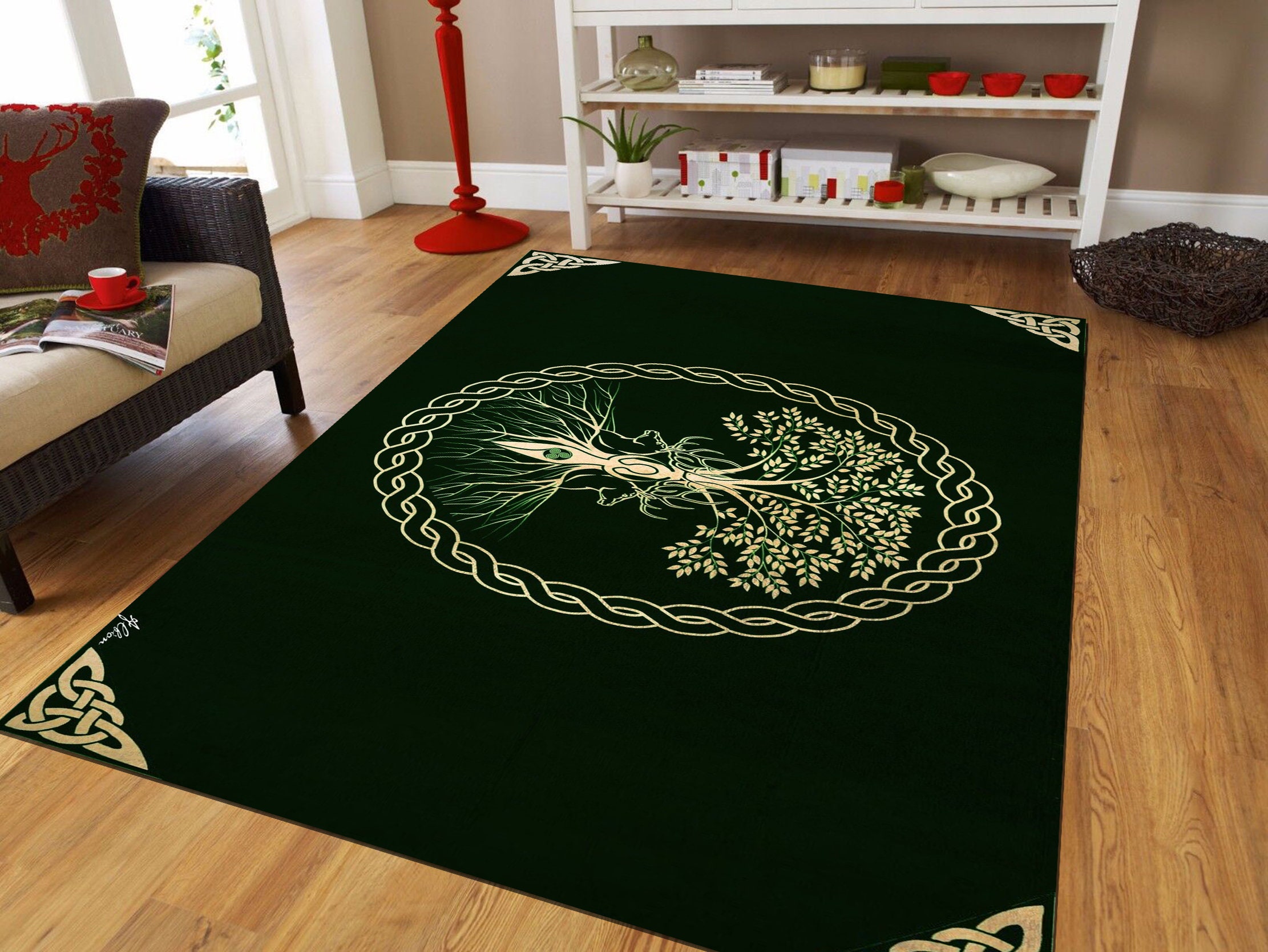 Viking Tree Rug,viking Rug, Viking Carpet, Viking Decor, Viking Runes ...