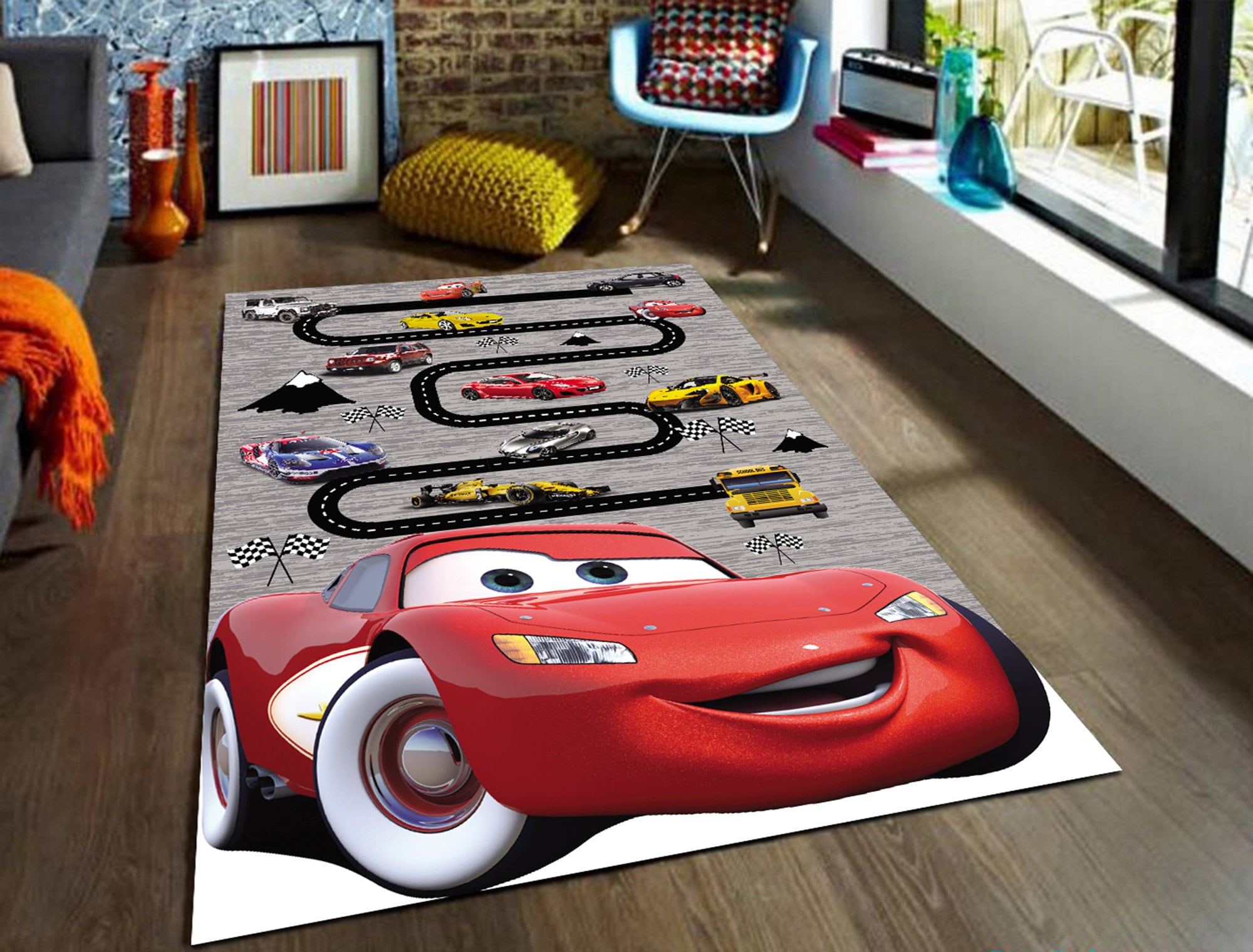 Cars Play Rug for Kids, Custom Mat for Children, Kids Car Rug sold by ...