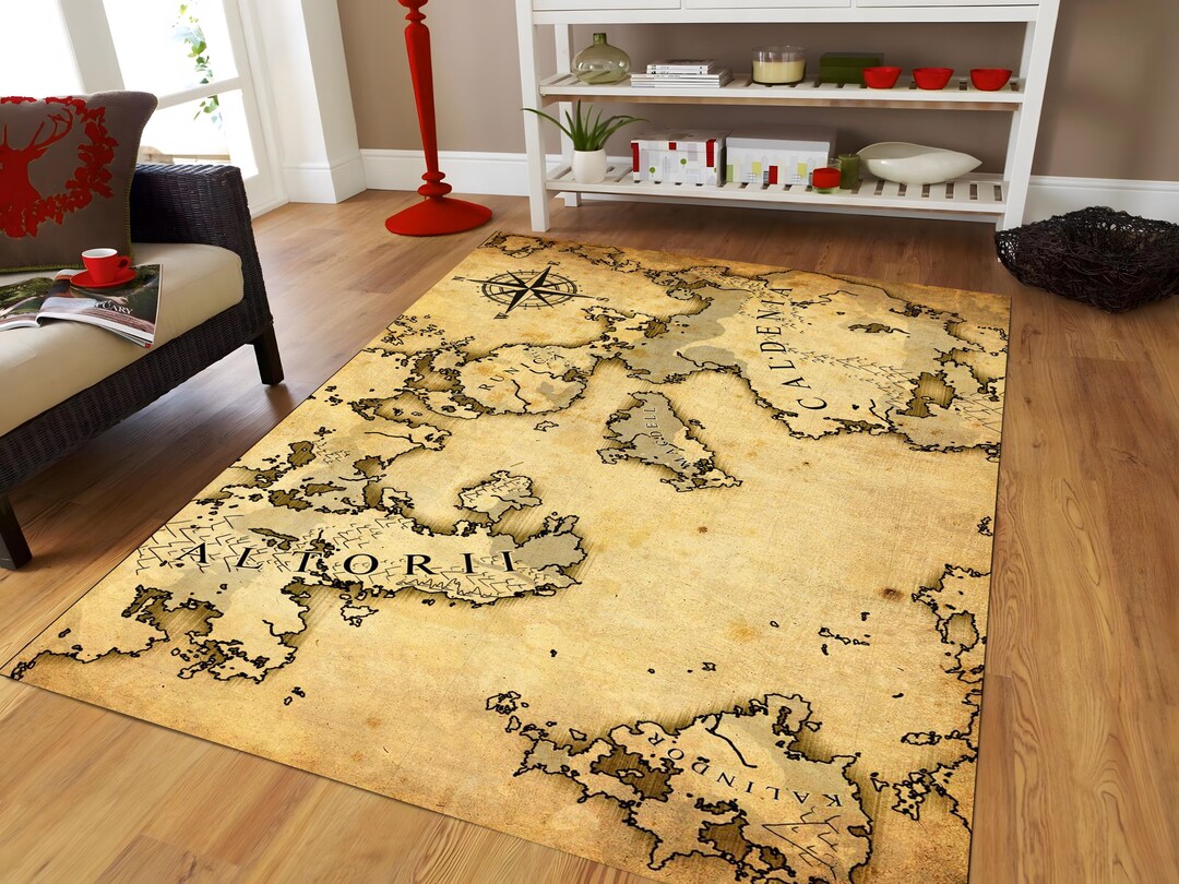 Old World Map Carpet for Livingroom, World Map Rug, Map Concept Carpet ...