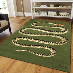 Snake Pattern Rug Rugs, Green Rug, Snake Rug, Animal Rugs, Home Decor ...
