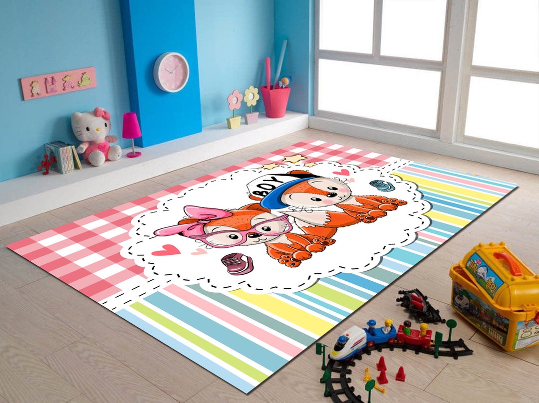 Cute Squirrel Rug, Squirrel Rug, Cartoon Characters Rug, Printed Rug ...