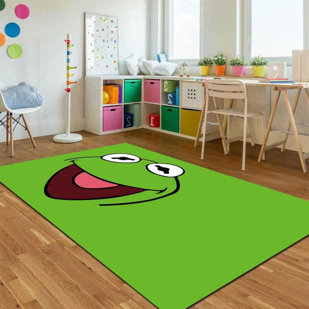 Kermit Rug, Frog Rug, Smiling Rug, the Muppet, Puppet Frog, Cartoon ...
