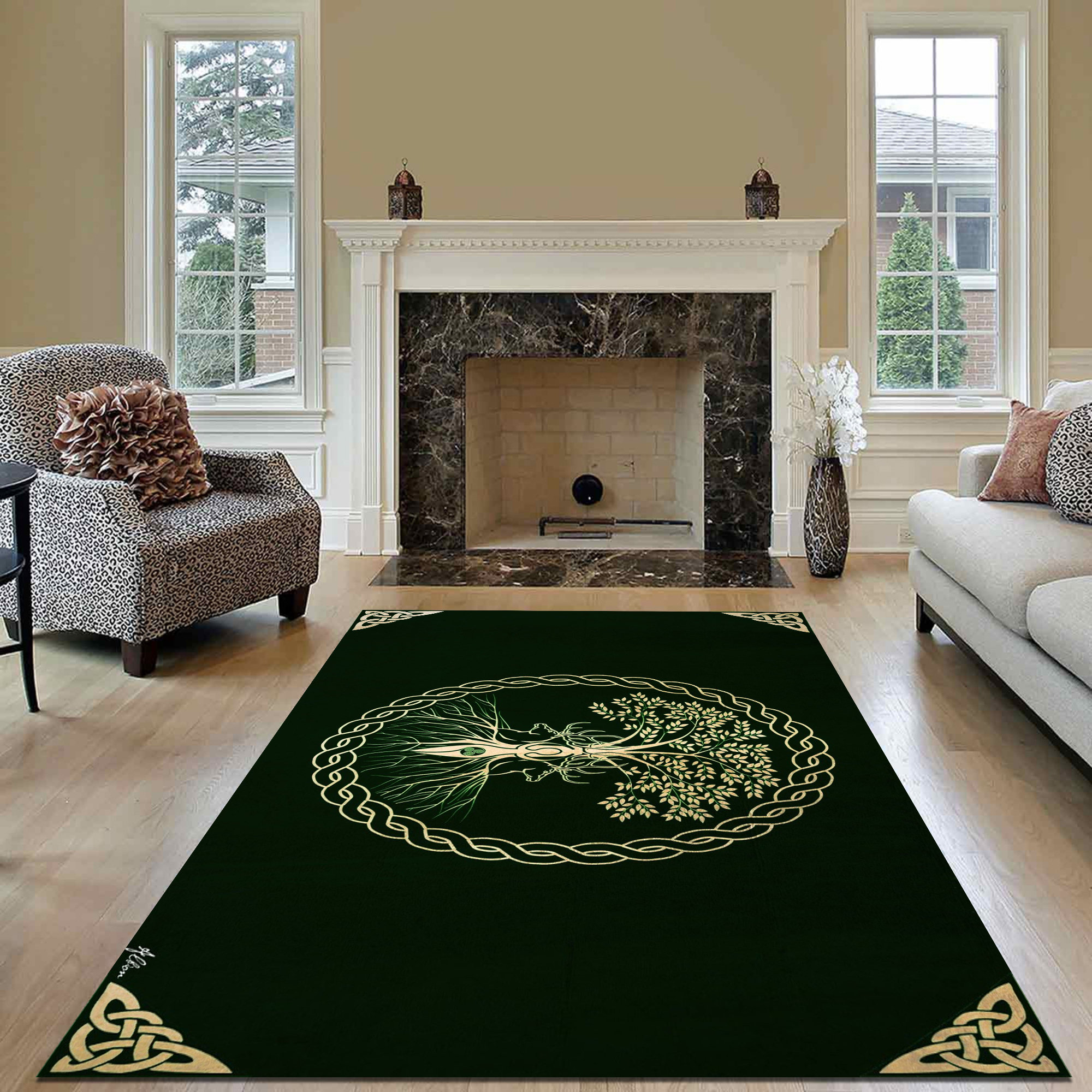 Viking Tree Rug,viking Rug, Viking Carpet, Viking Decor, Viking Runes ...