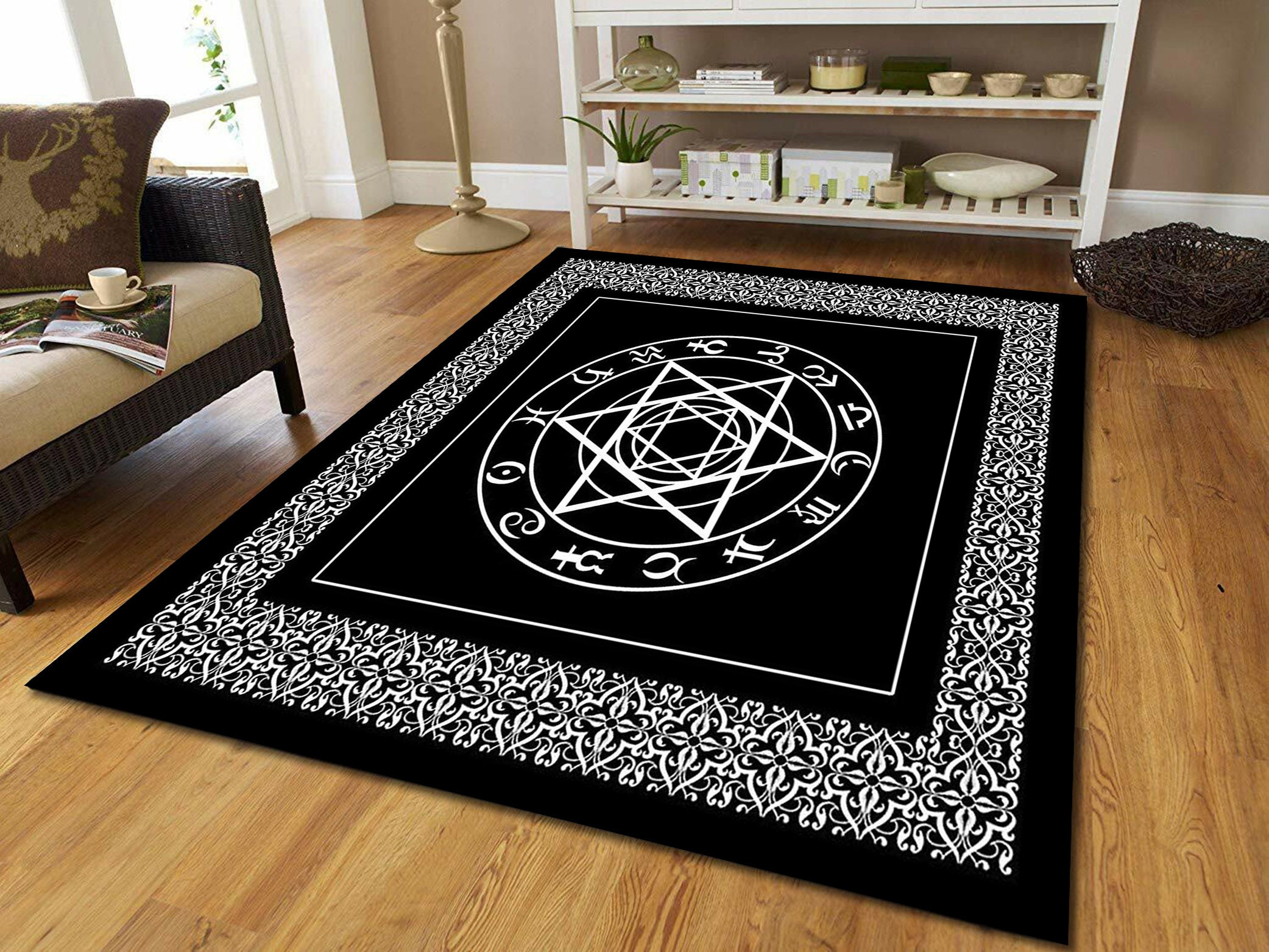 Satanic Pentagram Rug, Satanic Rug, Dark Skull Rug, Goatboi Rug,satanic ...