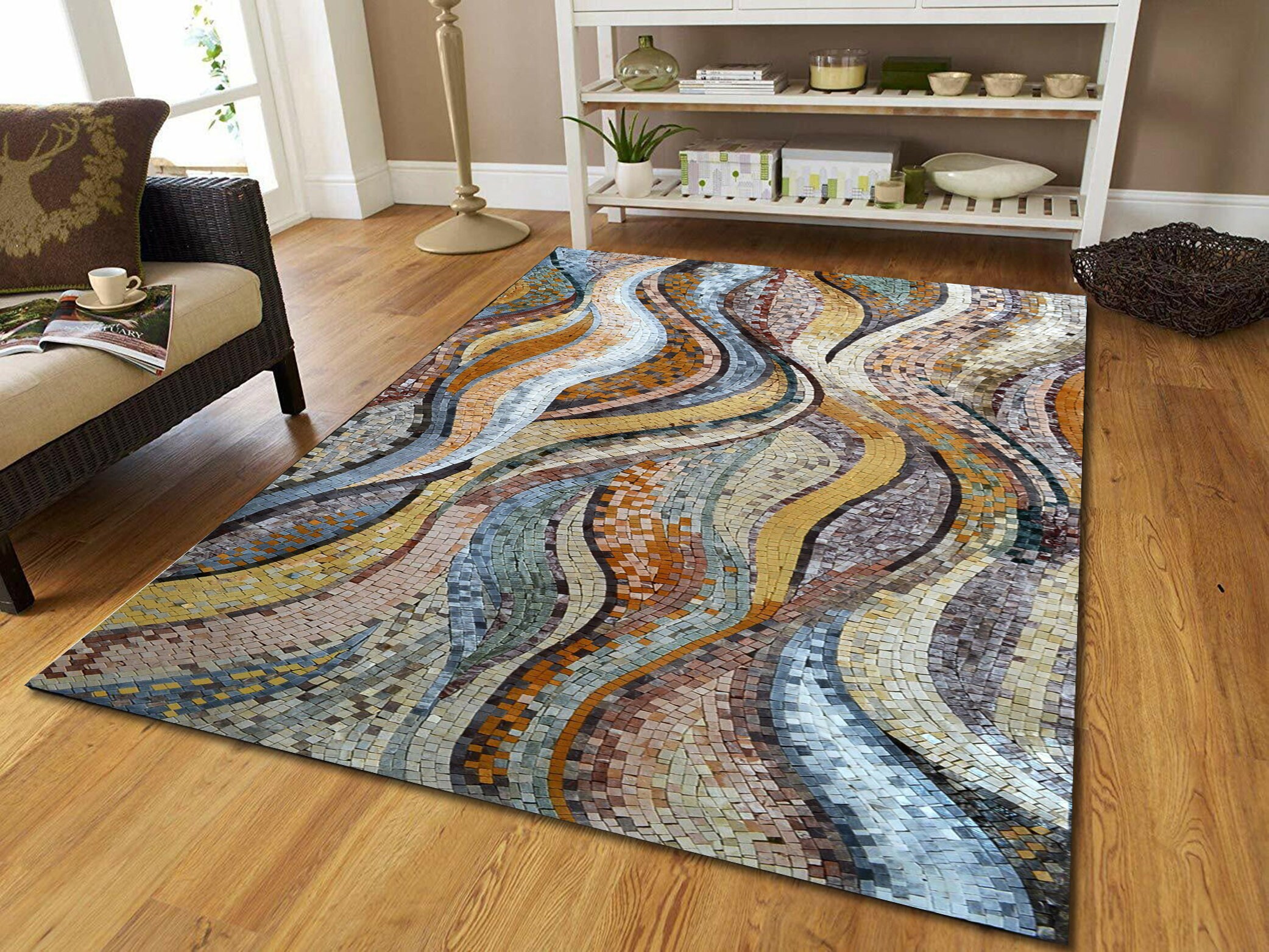 Mosaic Rug, Mosaic Theme Rug, Mosaic Pattern Rug, Area Rug, Living Room ...