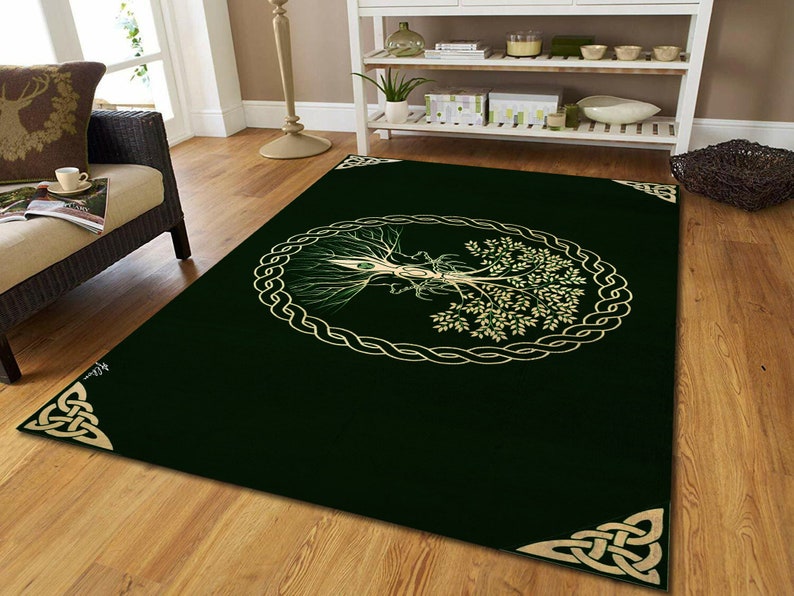 Viking Tree Rug,viking Rug, Viking Carpet, Viking Decor, Viking Runes ...