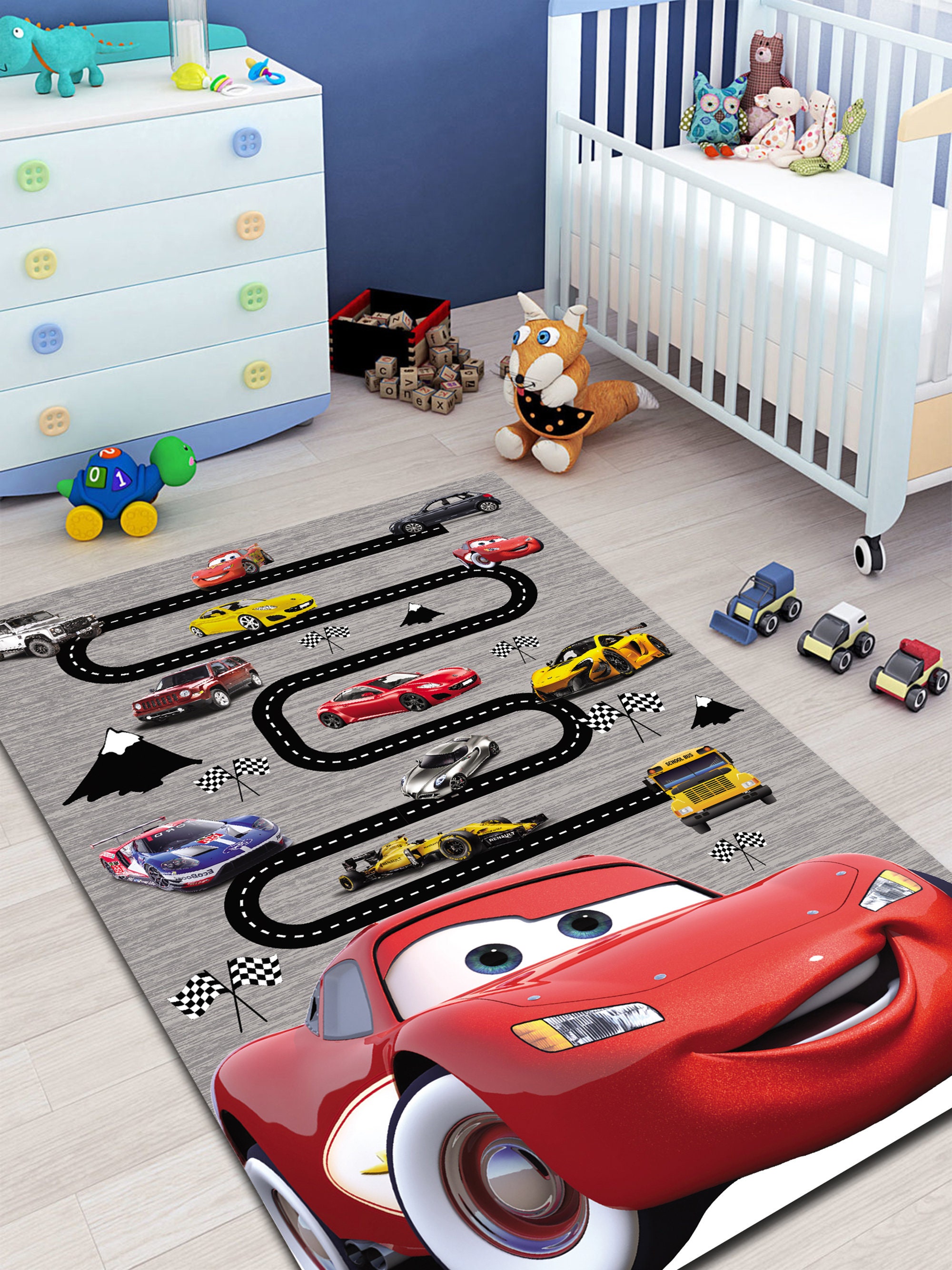 Cars Play Rug for Kids, Custom Mat for Children, Kids Car Rug sold by ...
