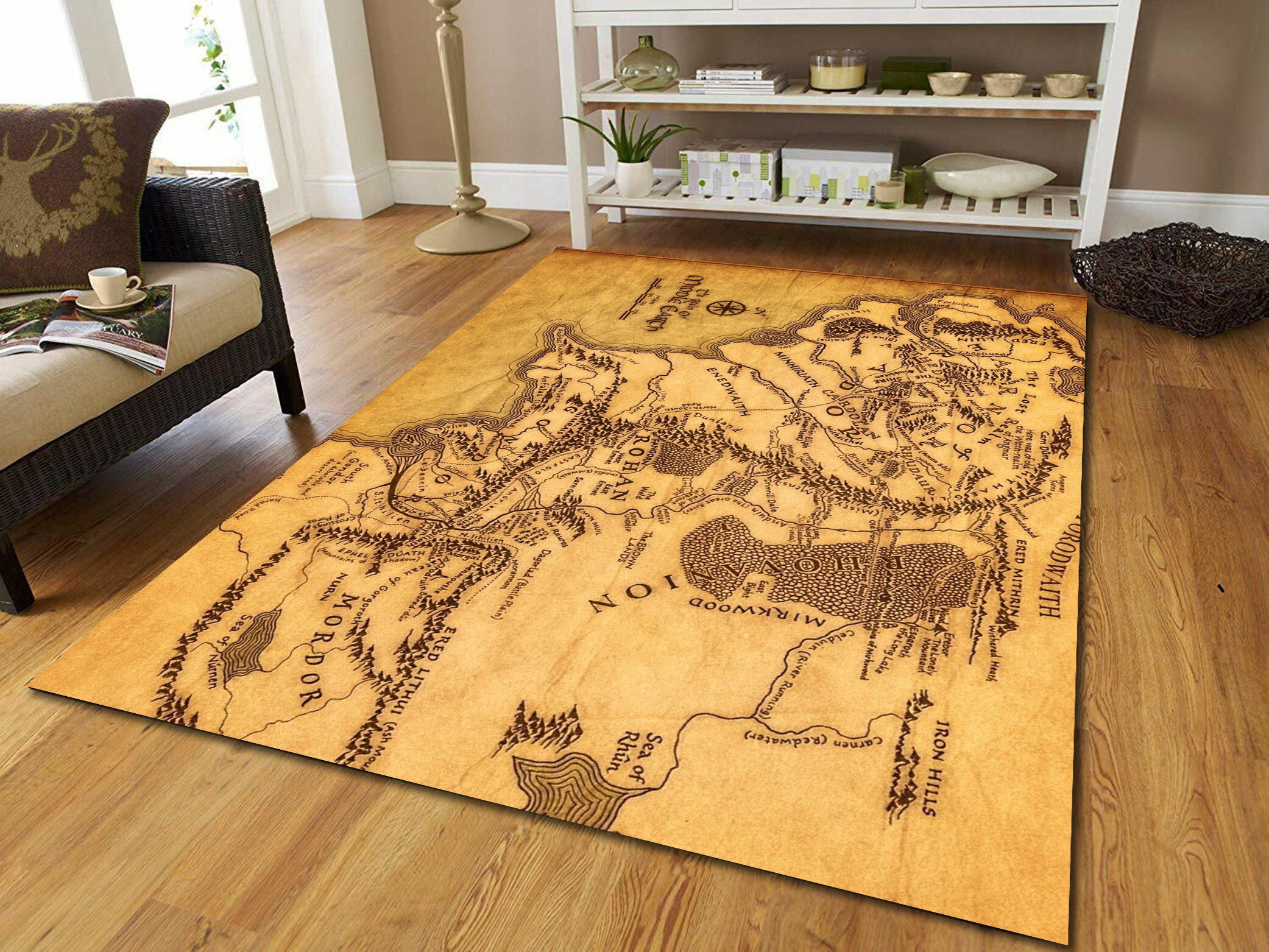 Lord of Ring Map Rugs, Lotr Map Rug, Earth Map Rug, Map Rugs, Large Rug ...