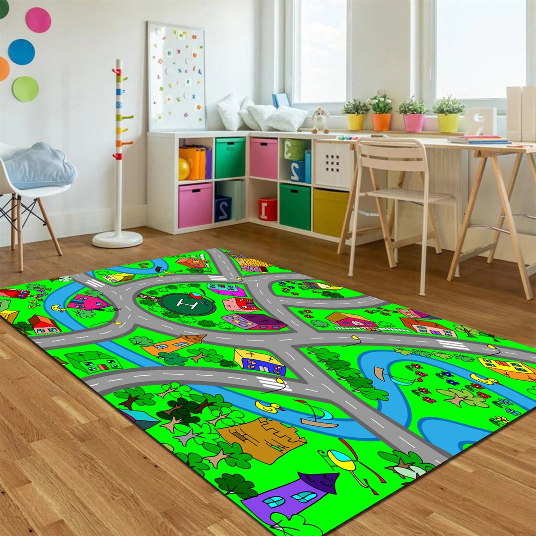Kids Play Rug,kids City Rug,kids Play Mat,personalized Kids Rug ...