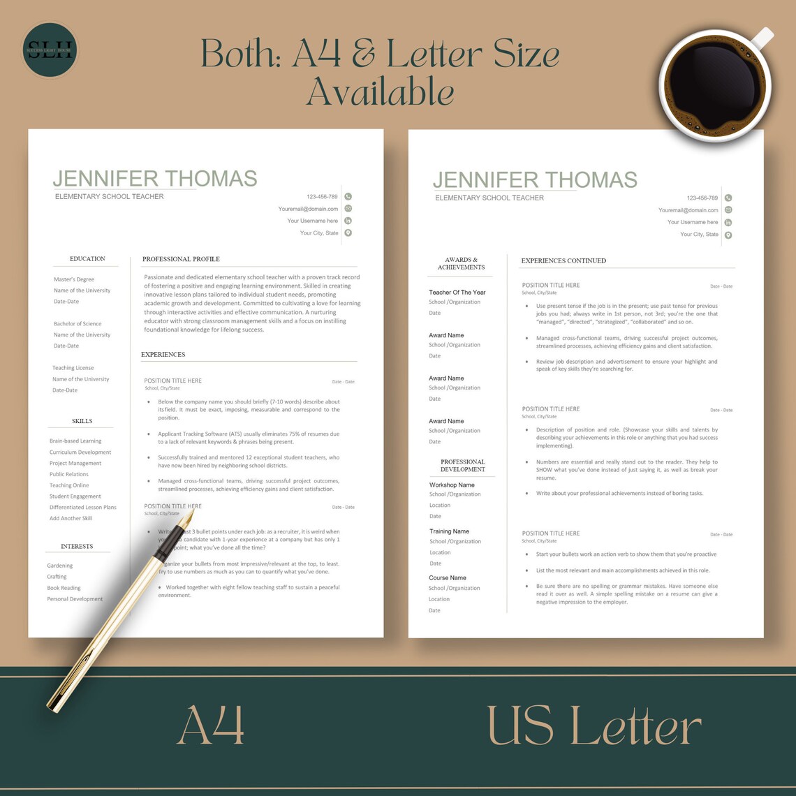 Teacher Resume Template Google Docs, Word & Pages, Teaching Resume ...