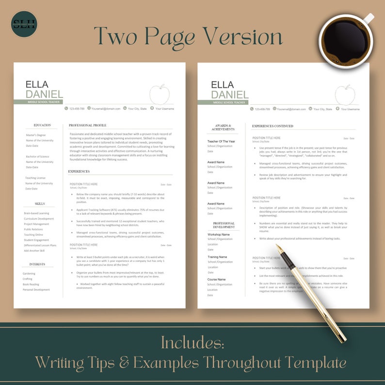 Best Teacher Resume Template Google Docs, Word & Pages, Education ...