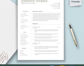ATS Friendly Teacher Resume Template Word, Pages, Google Docs ...