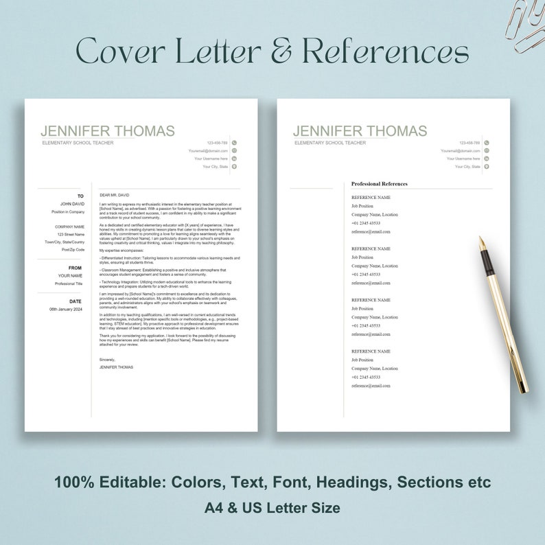 Teacher Resume Template Google Docs, Word & Pages, Teaching Resume ...