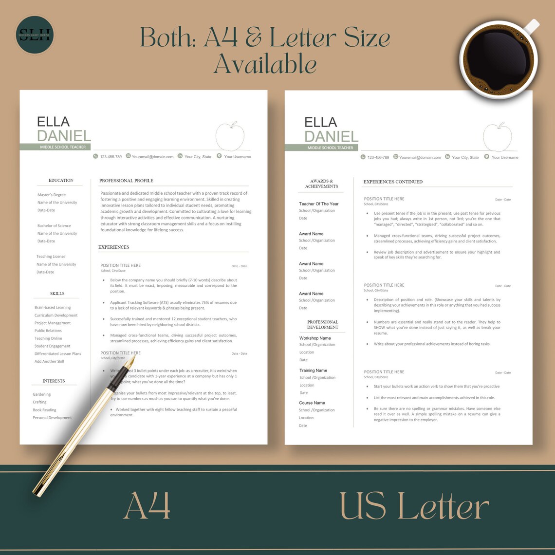 Best Teacher Resume Template Google Docs, Word & Pages, Education ...