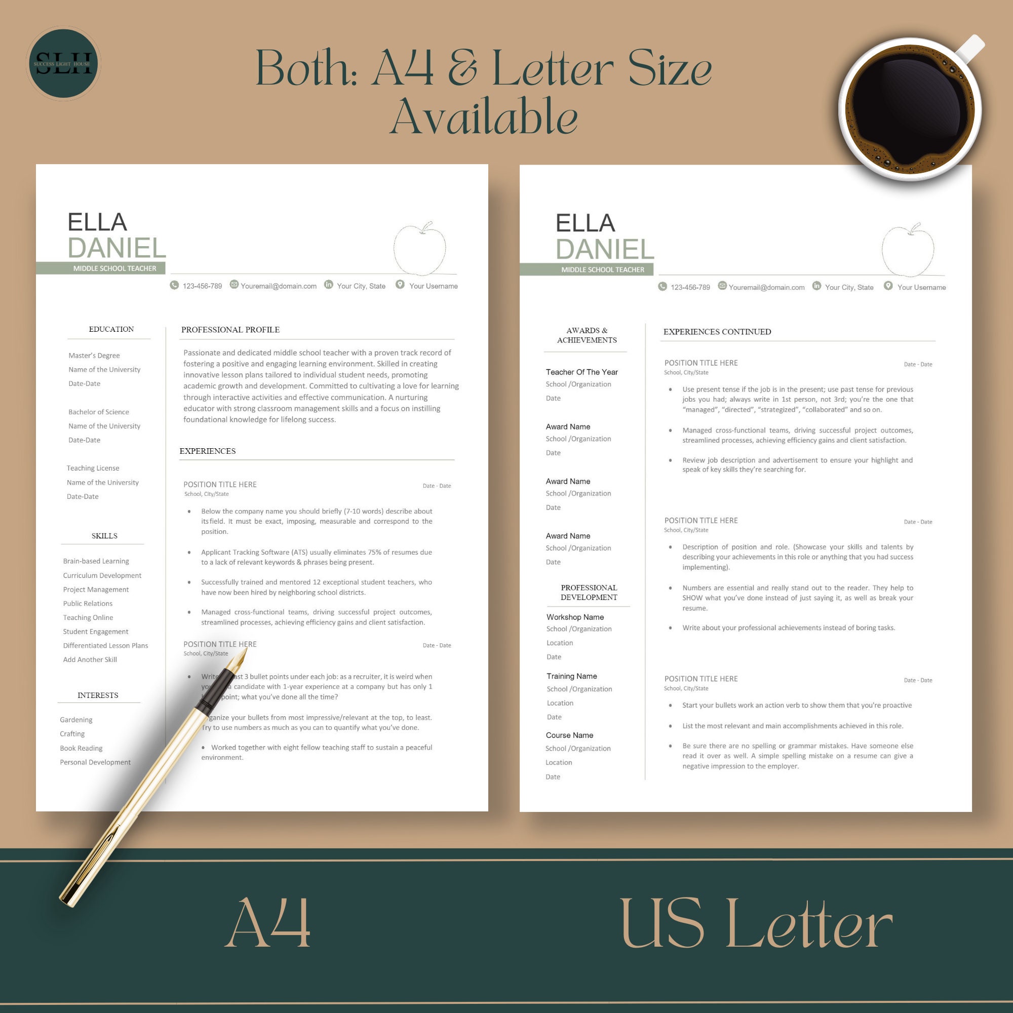 Best Teacher Resume Template Google Docs, Word & Pages, Education ...