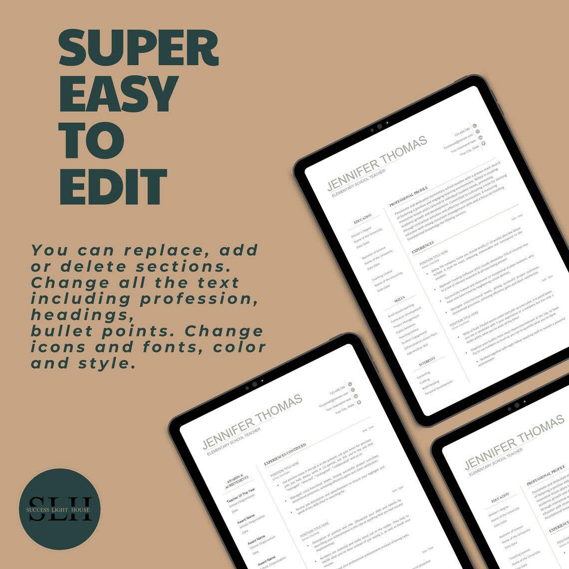 Teacher Resume Template Google Docs, Word & Pages, Teaching Resume ...