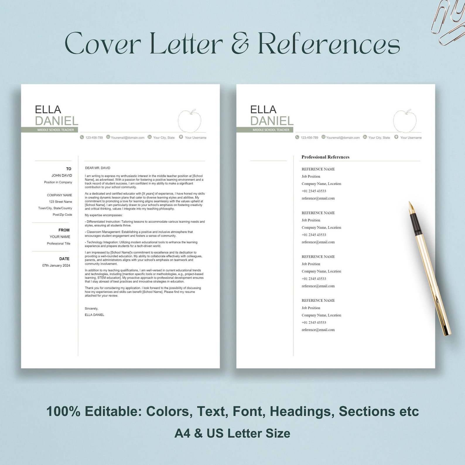 Best Teacher Resume Template Google Docs, Word & Pages, Education ...