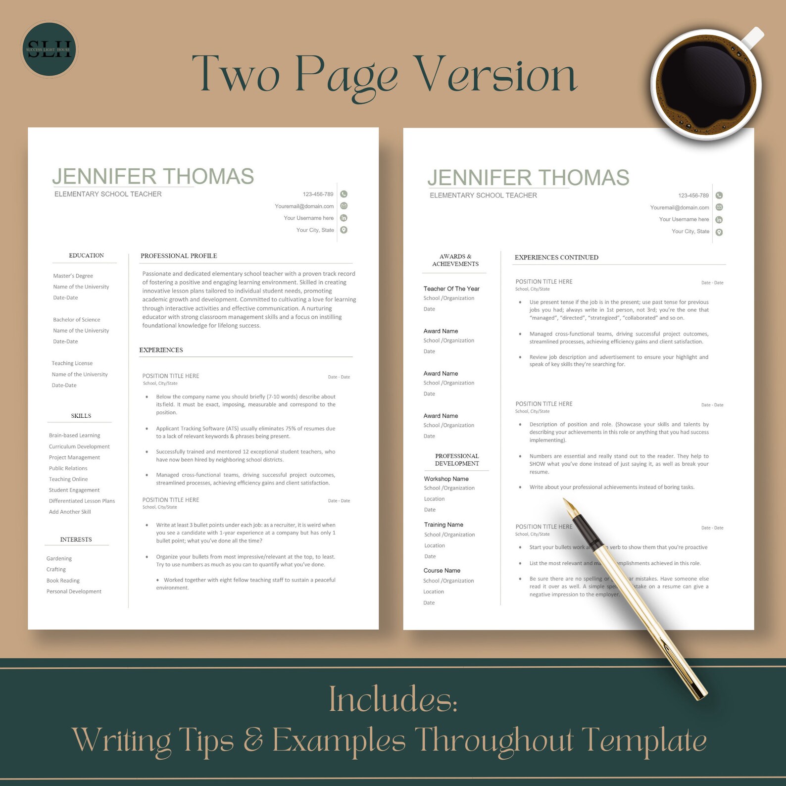 Teacher Resume Template Google Docs, Word & Pages, Teaching Resume ...