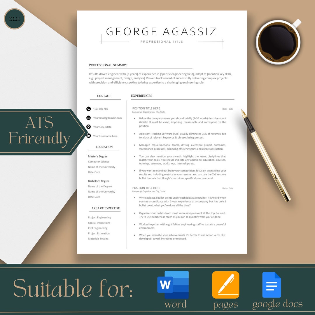 Engineer Resume Template Google Docs, Word & Pages, Professional Resume ...