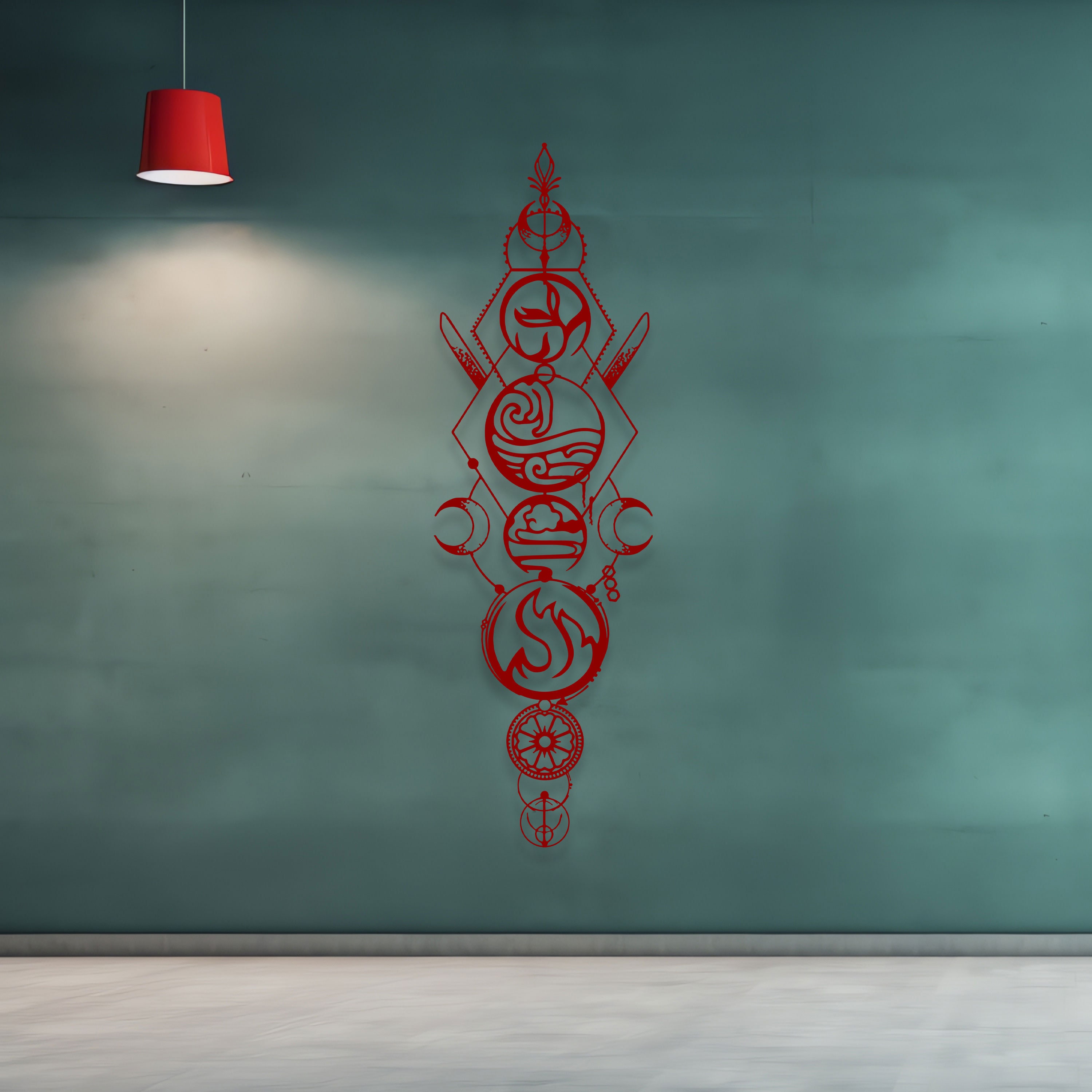 Metal Four Elemen Sign, Four Element Metal Wall Art, Unique Birthday ...