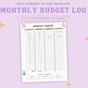Printable Monthly Budget Planner, Budgeting Planner, Finance Diary ...
