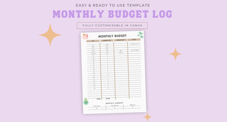 Printable Monthly Budget Planner, Budgeting Planner, Finance Diary ...