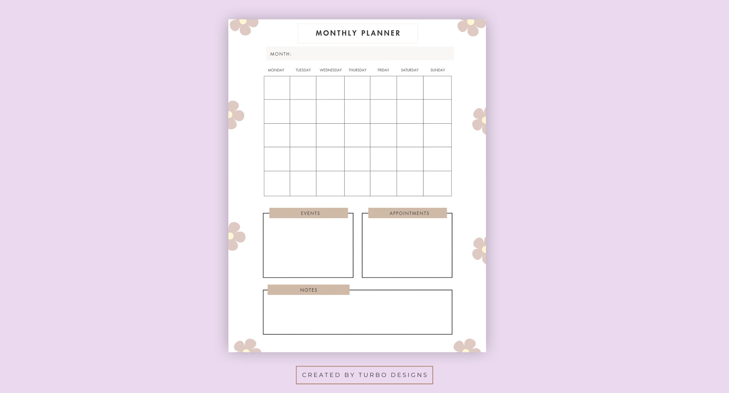 Printable Planner Bundle, Daily Planner, Weekly Planner, and Monthly ...