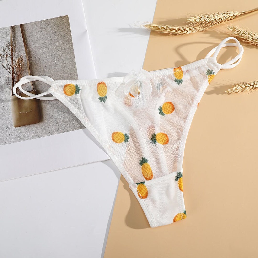 Cute Fruit See Through Panties White Panties With Cute Etsy Australia