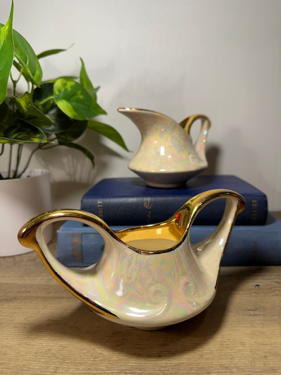 Vintage Pearl China Pearlized 22K Gold Cream and Sugar Set - Etsy
