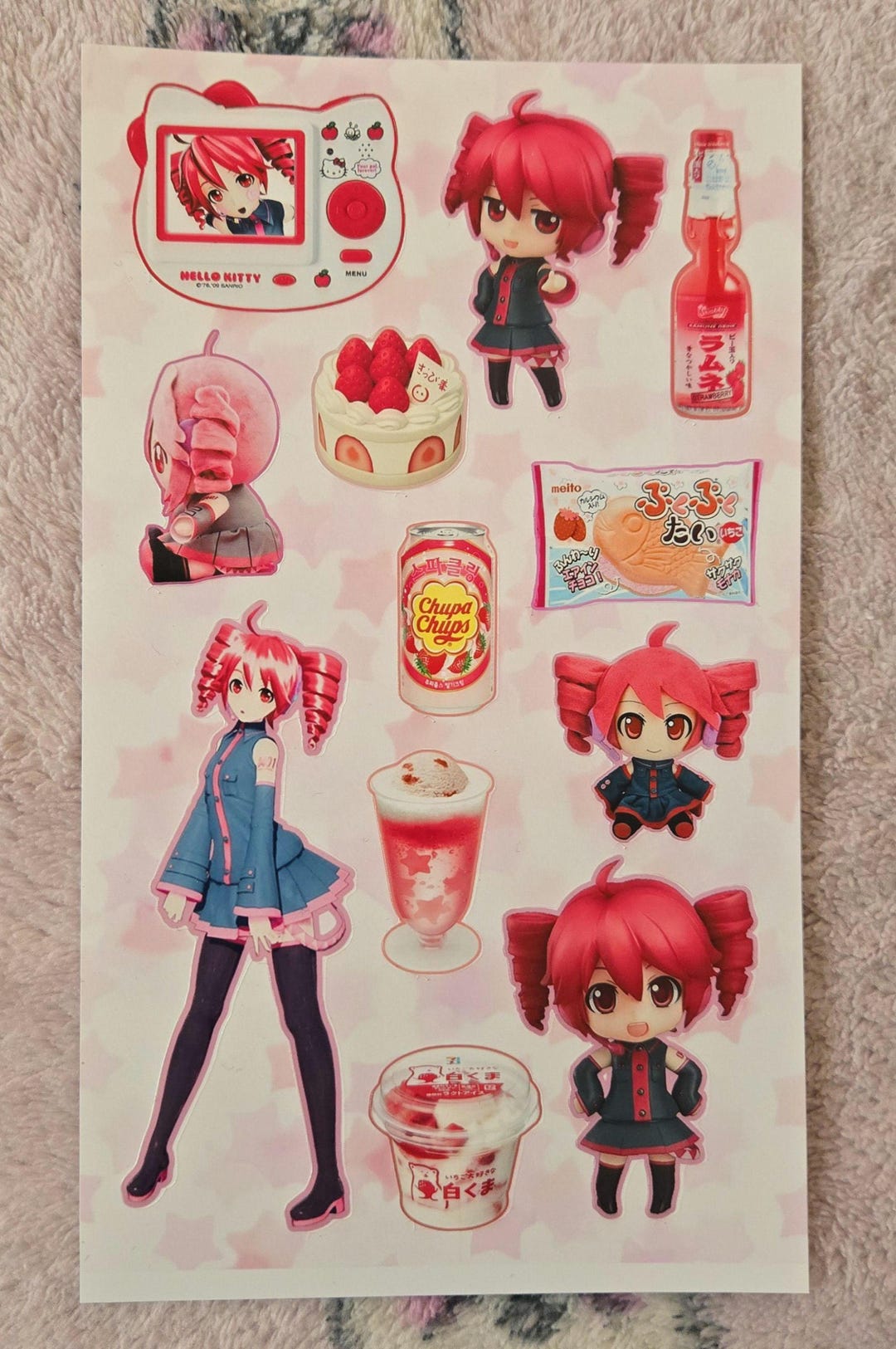 Utau Kasane Teto Sticker Sheet - Etsy
