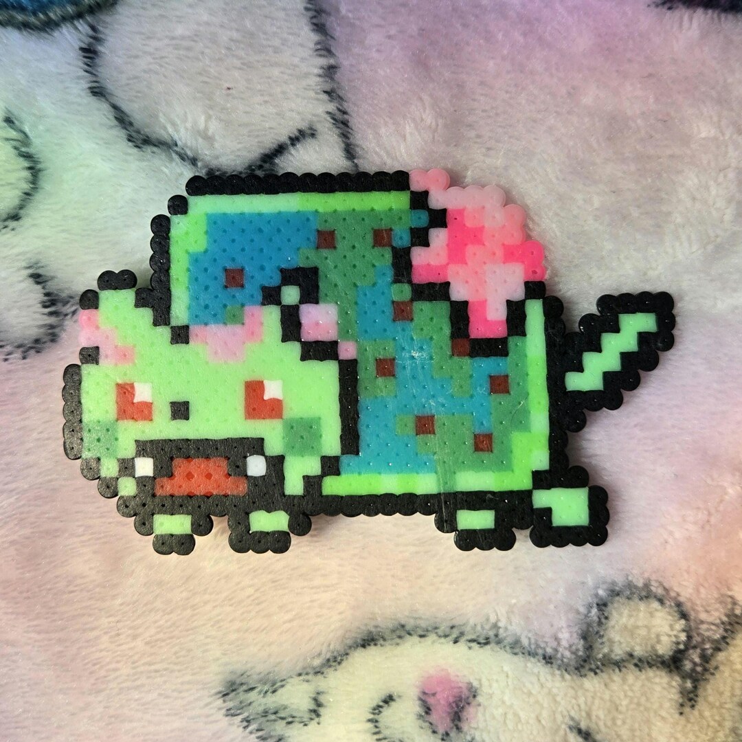 Zombie Nyan Cat Perler Hair Clip - Etsy