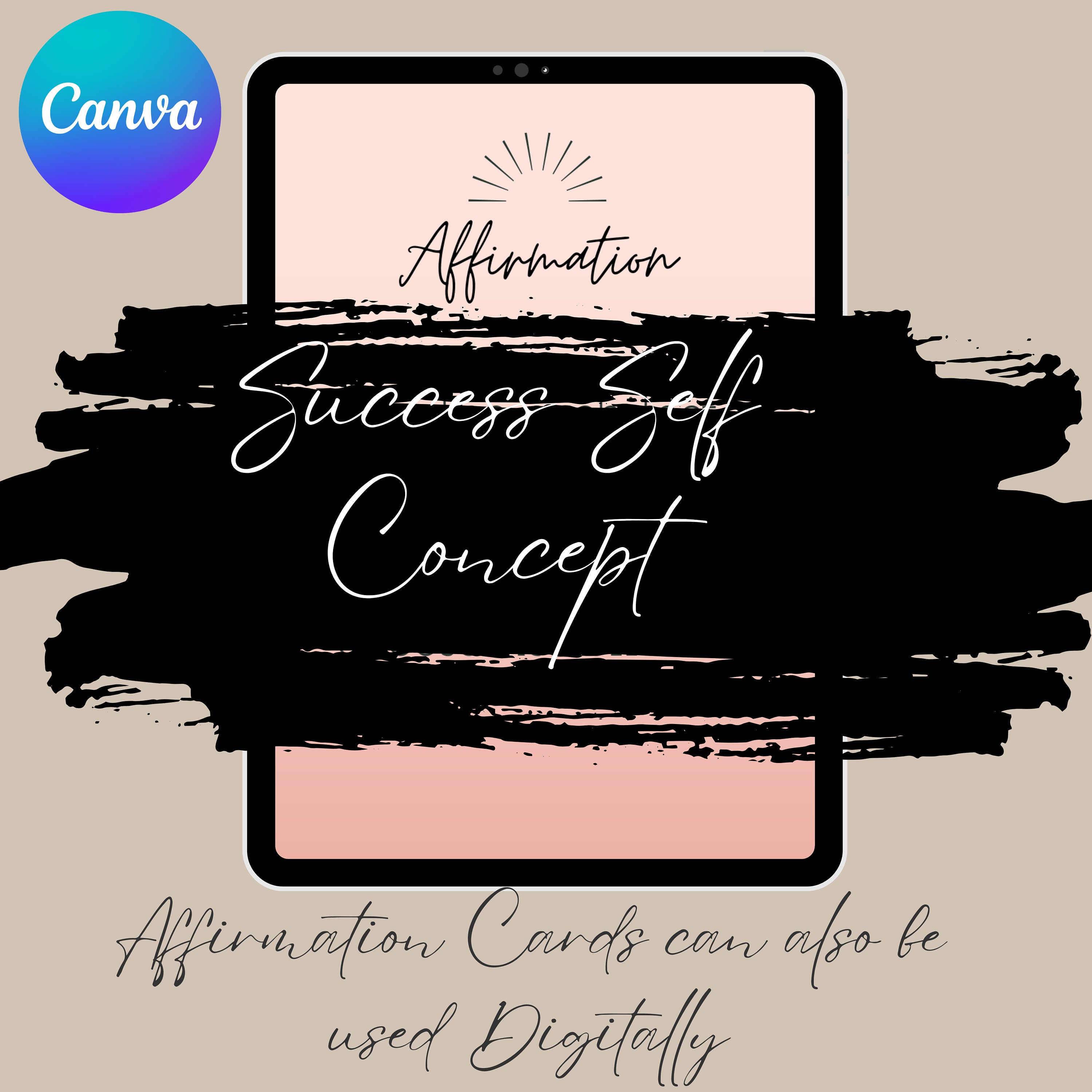 Success Self Concept Affirmation Cards, Manifest Success, Abundance ...