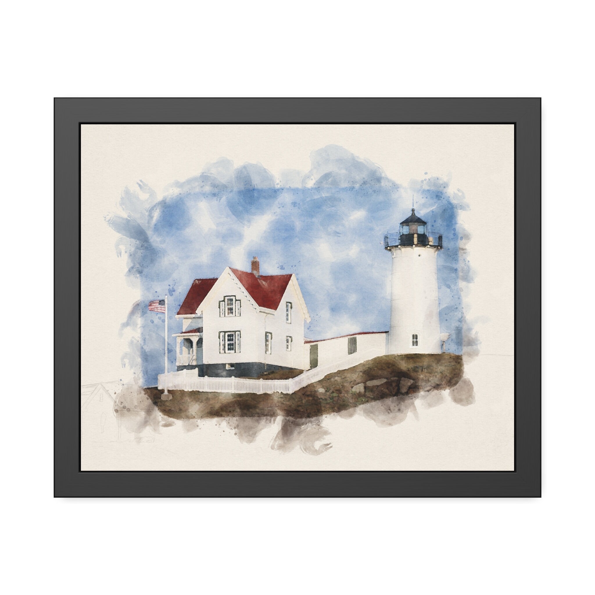 Cape Neddick Nubble Lighthouse | Framed Print | New England Lighthouses ...