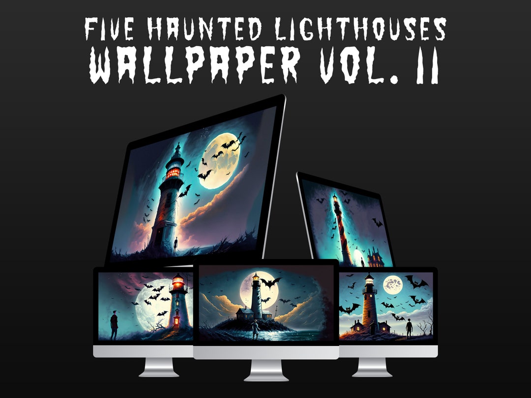 Lighthouse Wallpapers Haunted Desktop Wallpapers Halloween - Etsy