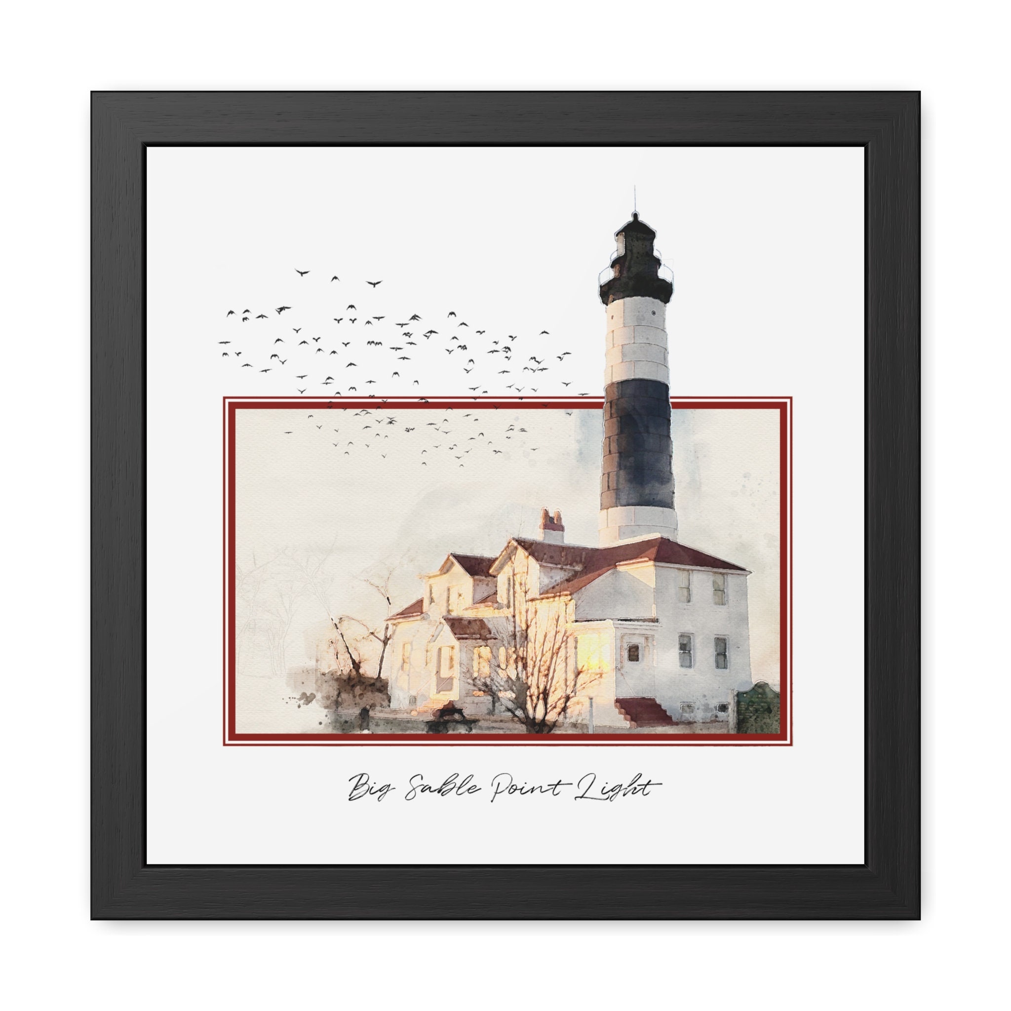 Framed Lighthouse Print | Nautical Wall Art | Big Sable Point Light ...
