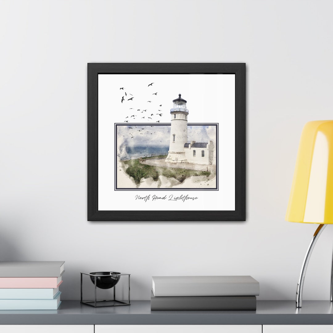 Framed Lighthouse Poster | North Head Lighthouse | Nautical Wall Art ...