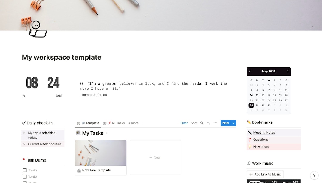 Notion Workspace Template - Etsy