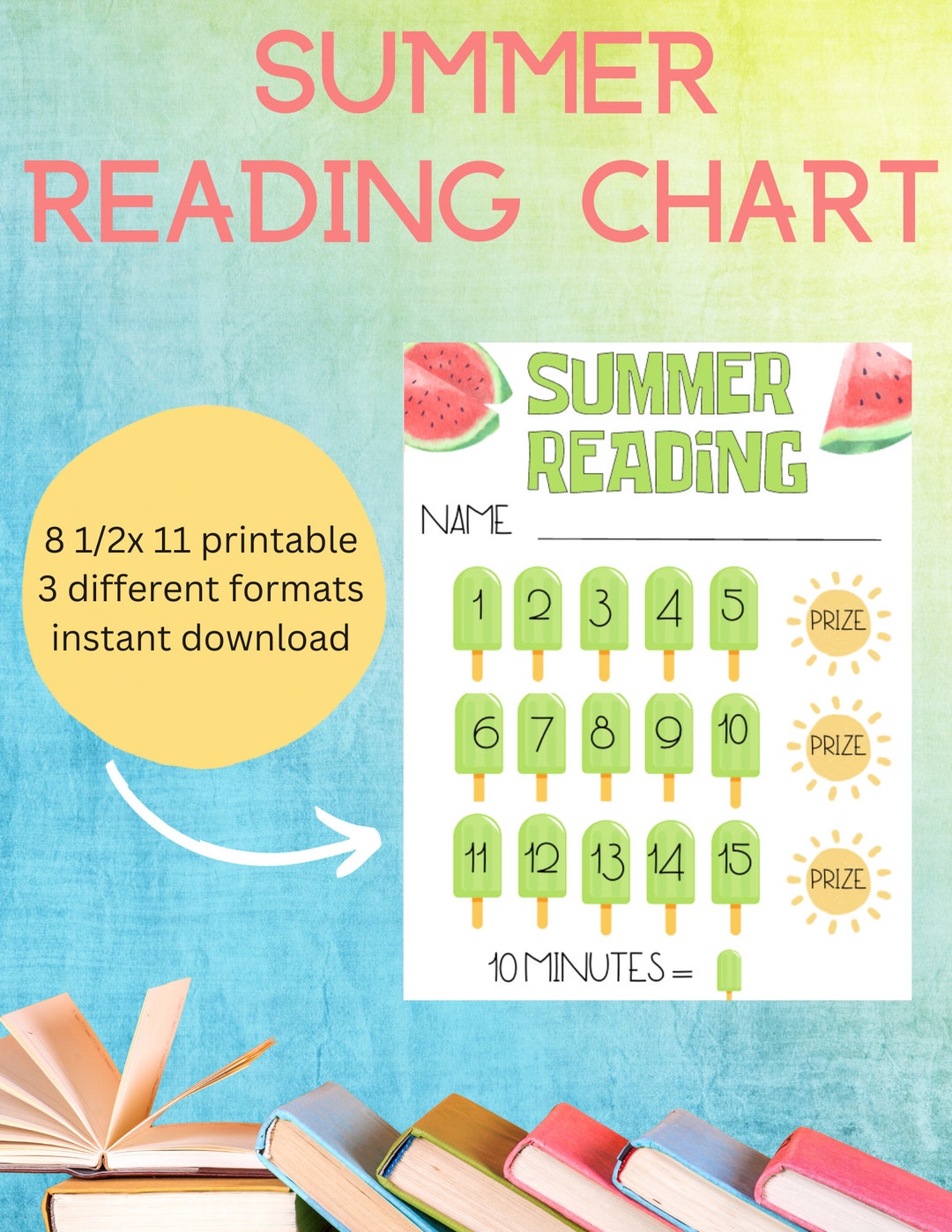 Summer Fun Reading Rewards Chart - Etsy