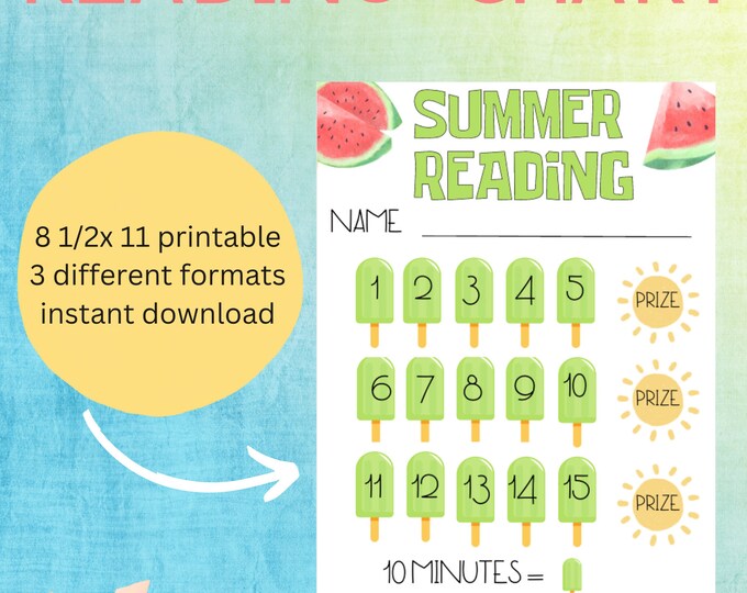 Summer Fun Reading Rewards Chart - Etsy