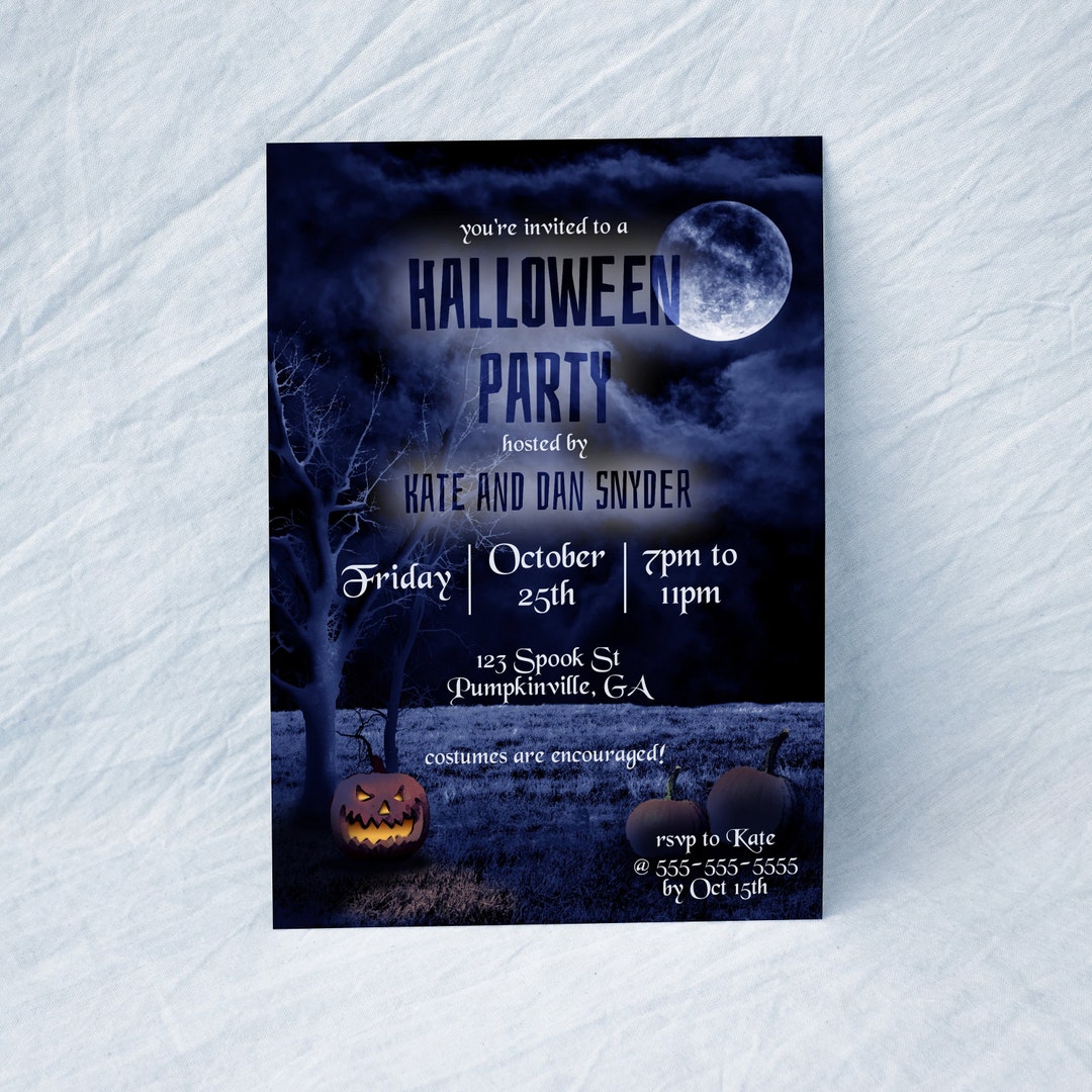 Spooky Halloween Party Invitation Digital Download Design - Etsy