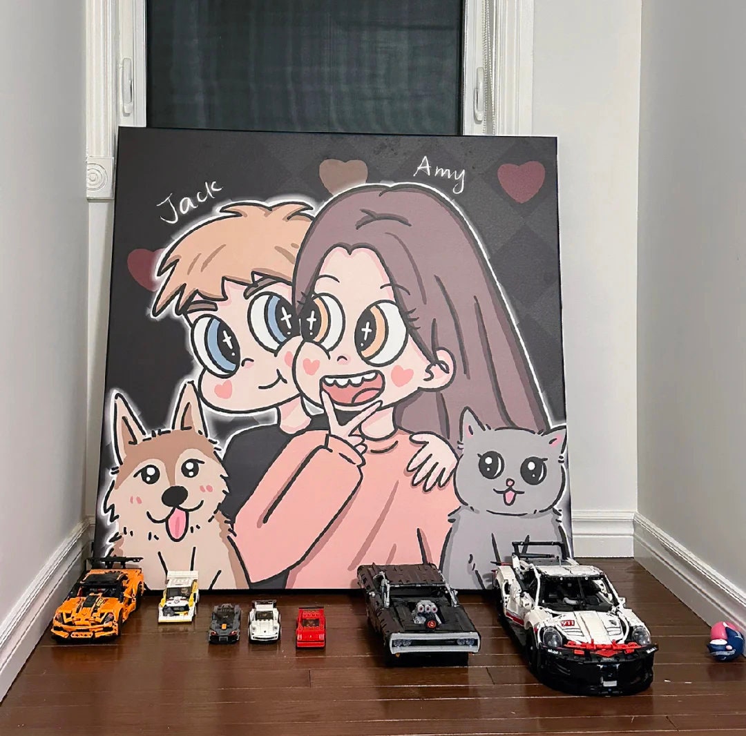 Customized Couple/friends Drawing Cartoon Hand-drawn - Etsy